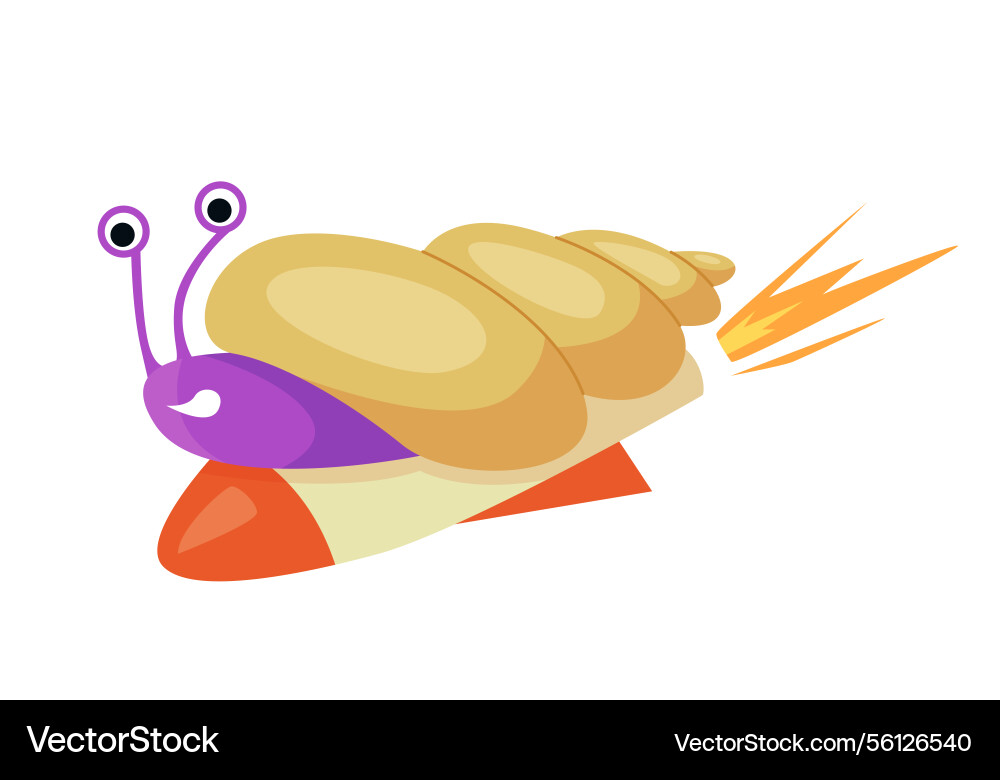 Rocket snail embarking on an exciting and speedy Vector Image