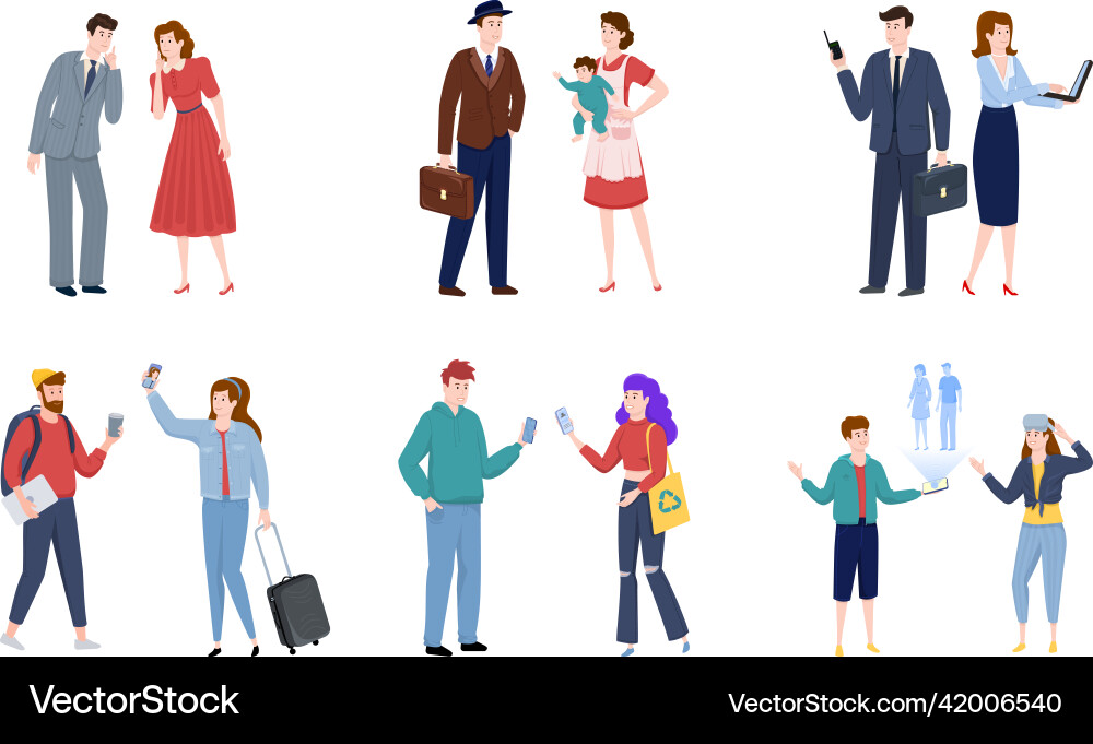 Theory of generations set Royalty Free Vector Image