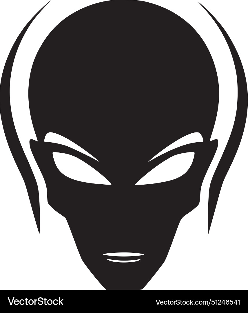 Alien - black and white isolated icon Royalty Free Vector