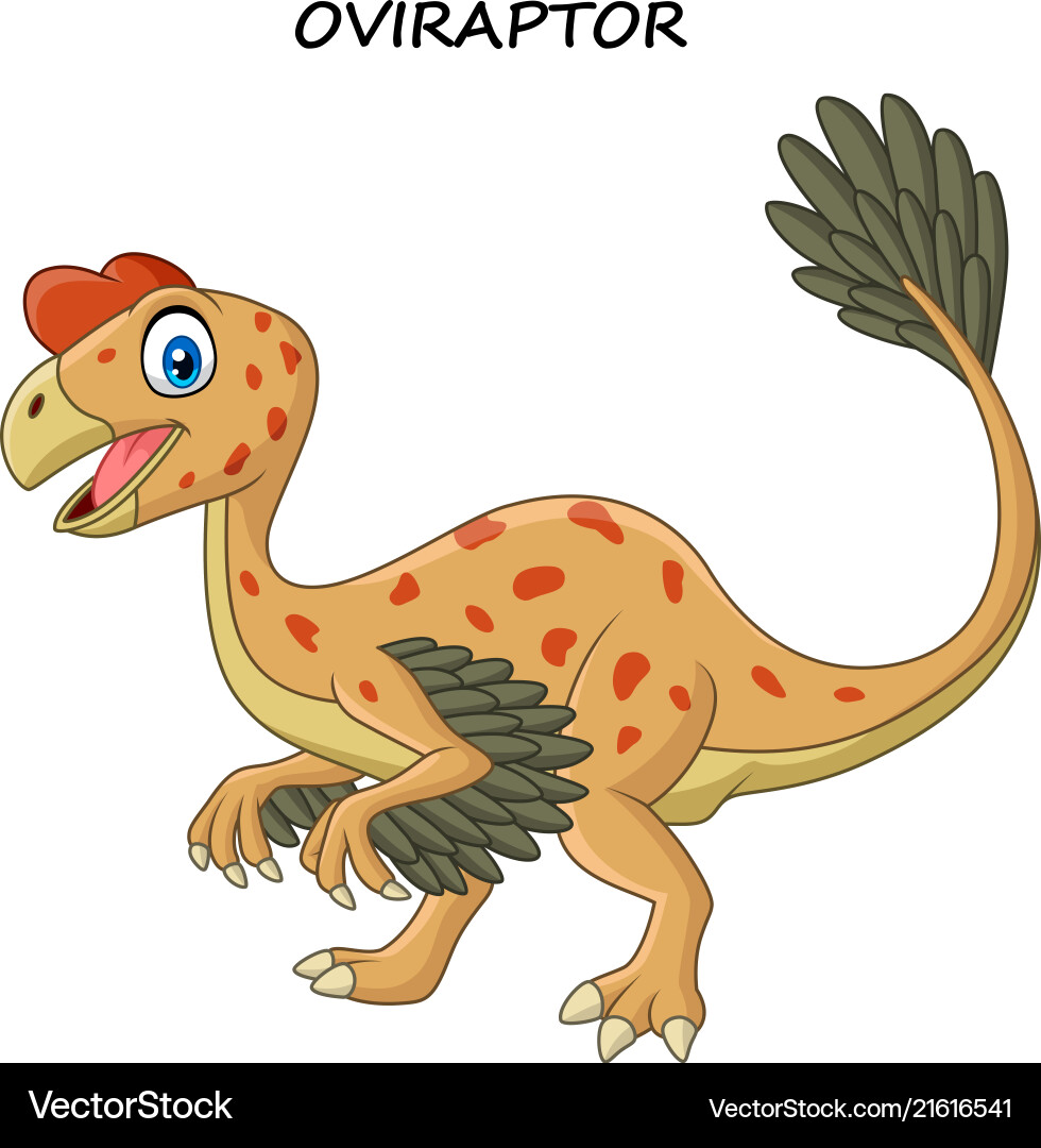 Cartoon Smiling Oviraptor Dinosaur Royalty Free Vector Image