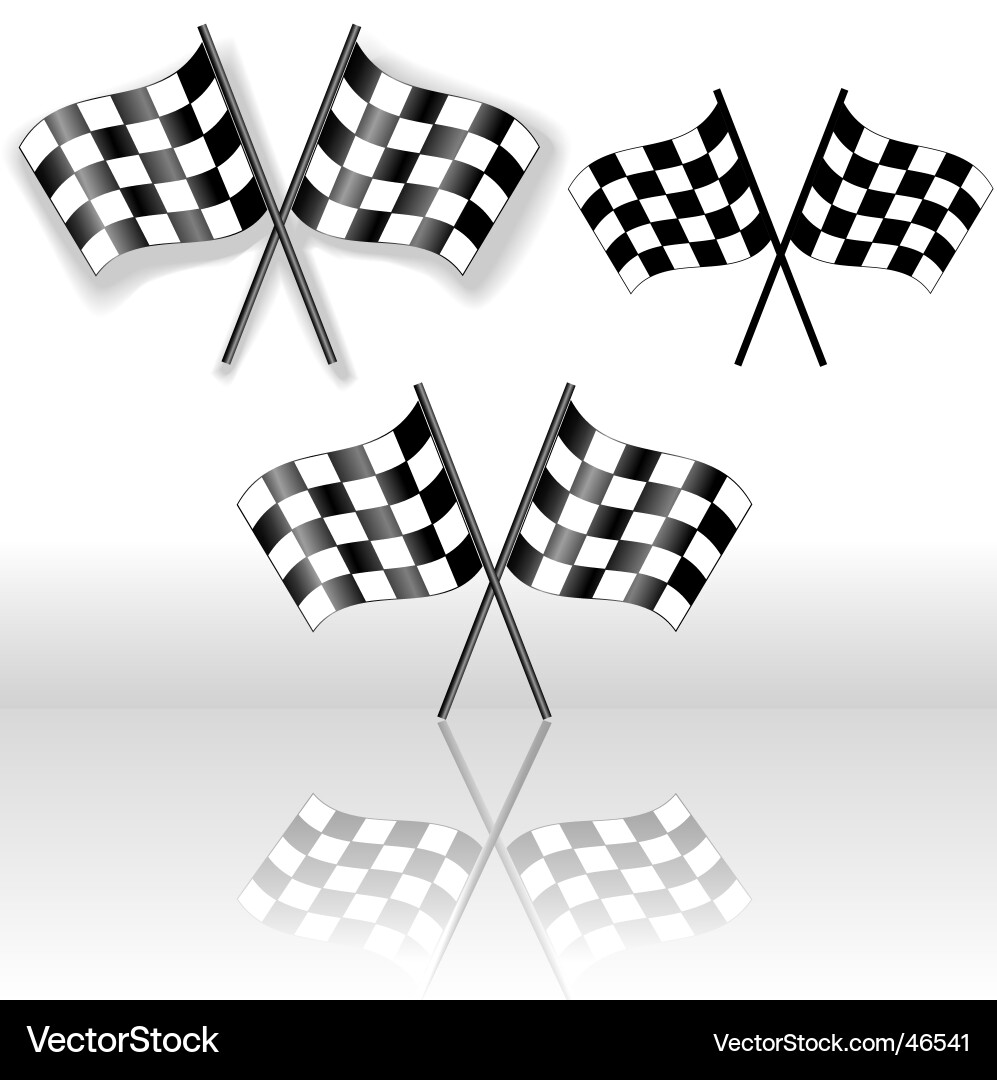 Checkered flags crossed Royalty Free Vector Image
