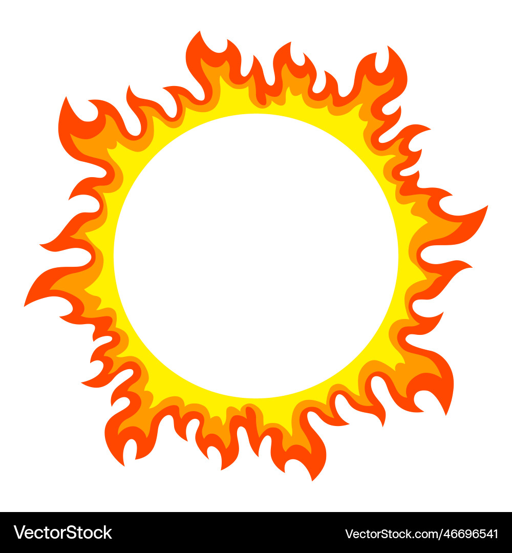 Frame of stylized fire decorative element Vector Image