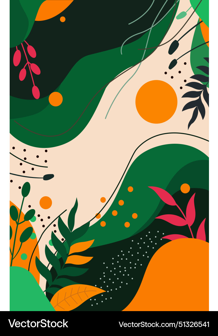 Green fluid frame template background with leaf Vector Image