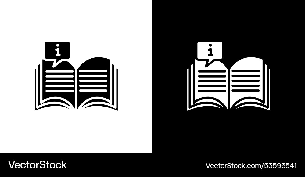 Information book icon isolated flat in outline Vector Image