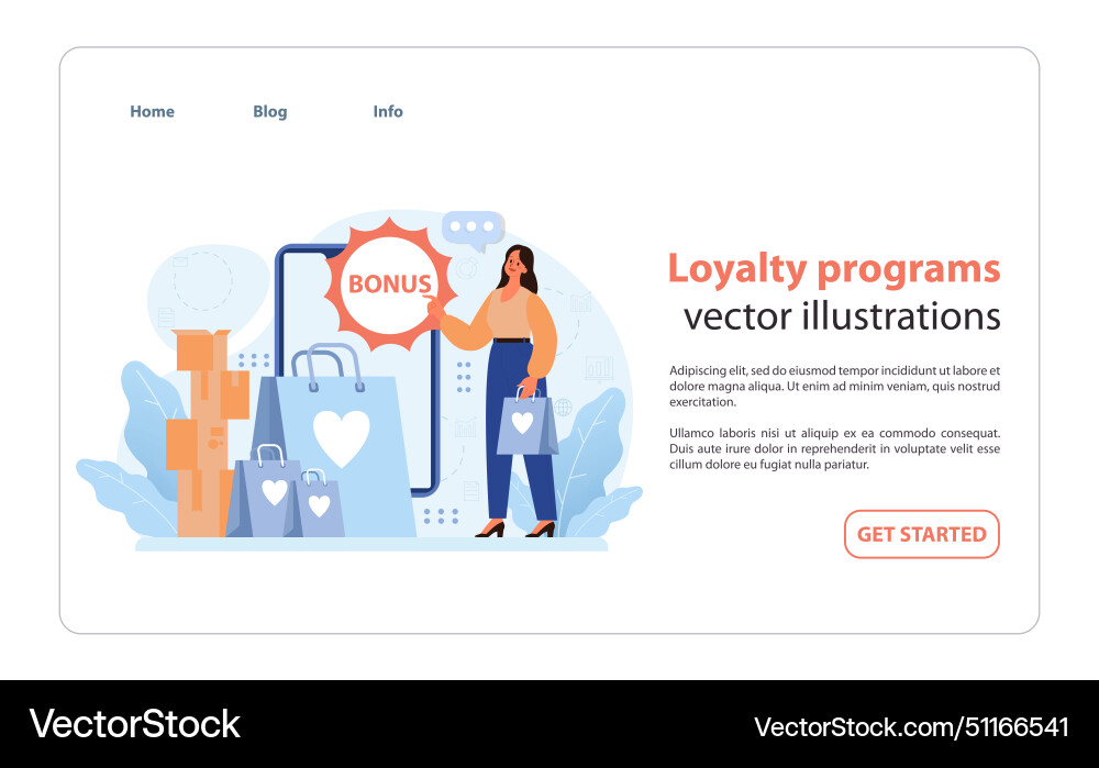 Loyalty program rewards flat Royalty Free Vector Image