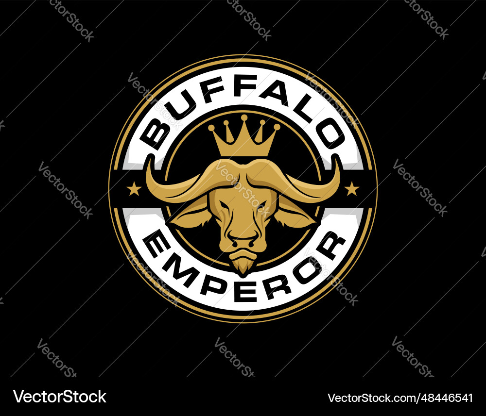 Modern Buffalo Badge Logo Template Royalty Free Vector Image