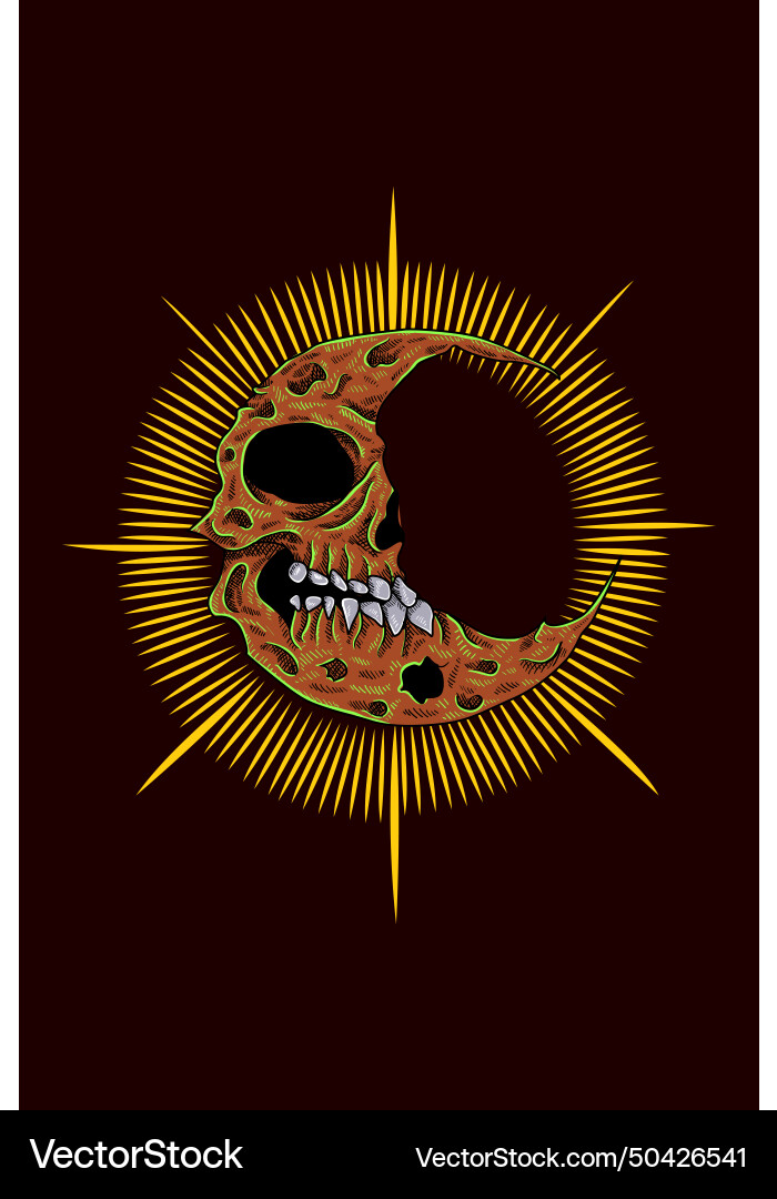 Moon skull Royalty Free Vector Image - VectorStock