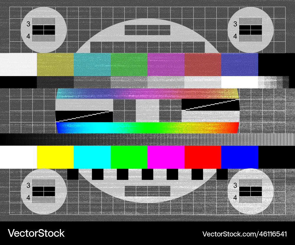 Noise grain tv signal test screen retro Royalty Free Vector