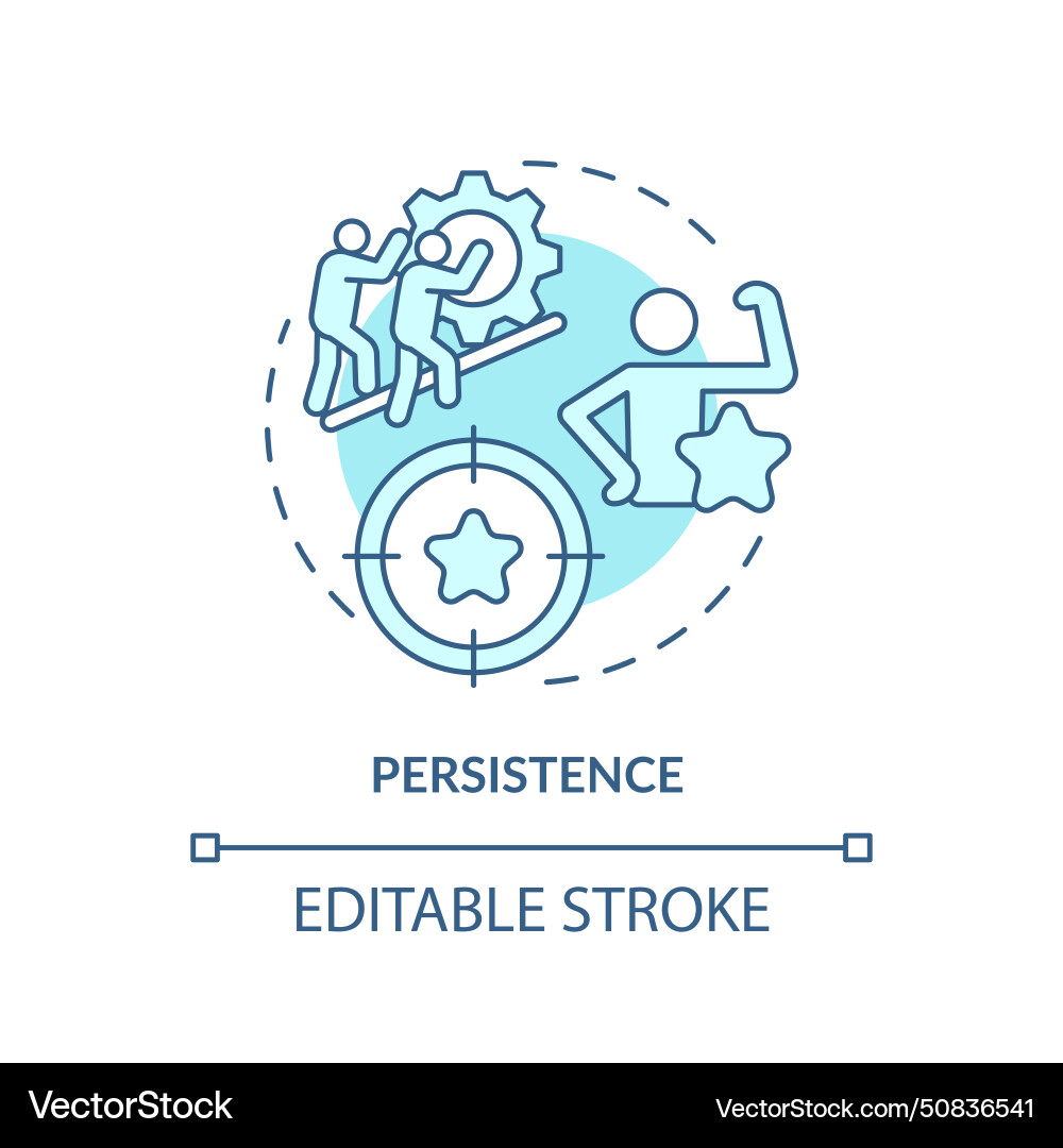 Persistence soft blue concept icon Royalty Free Vector Image