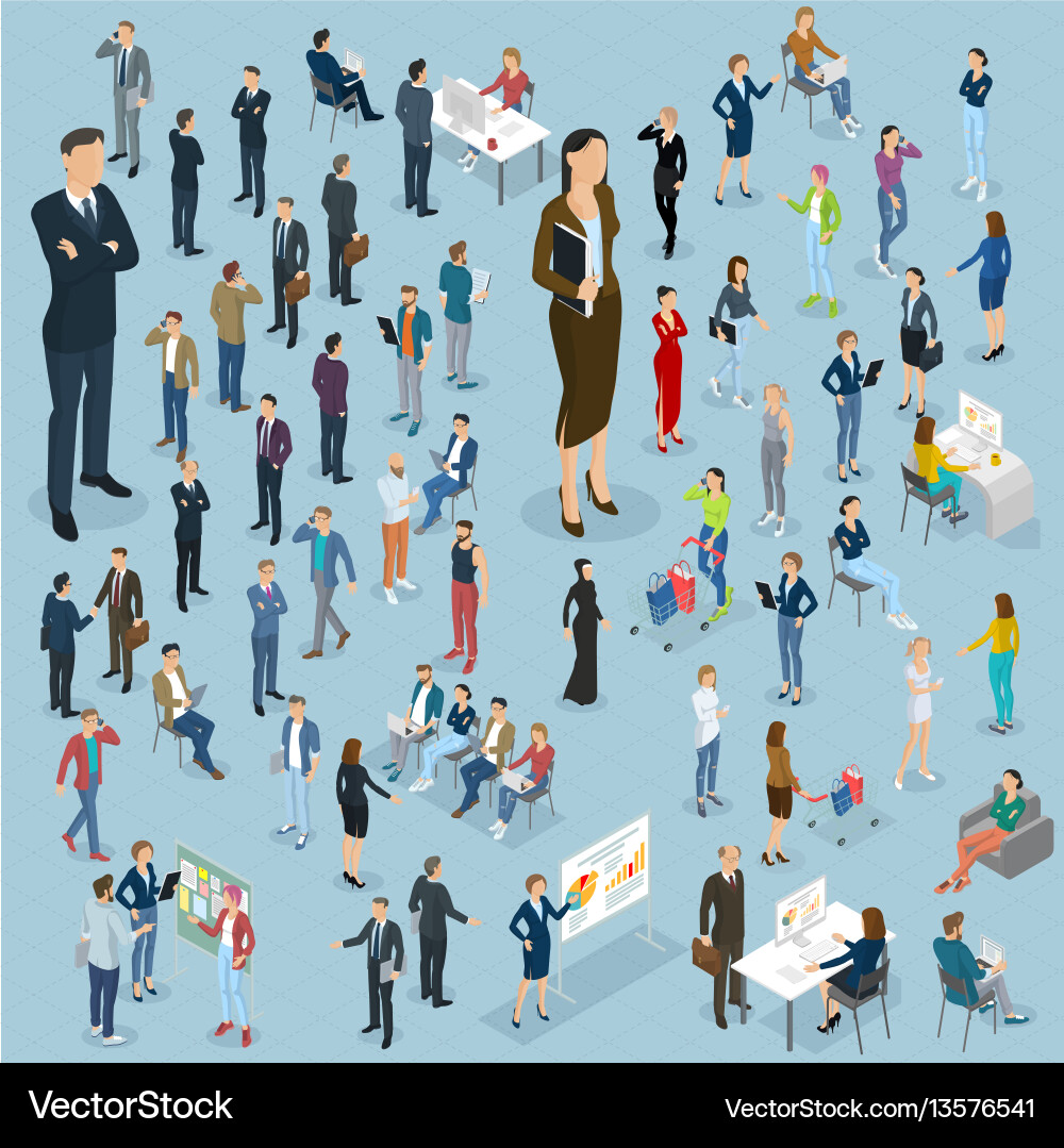 Set of isometric people Royalty Free Vector Image