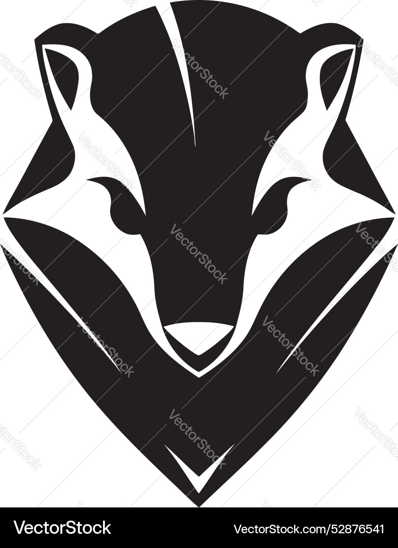 Stealthy badger insignia king icon Royalty Free Vector Image