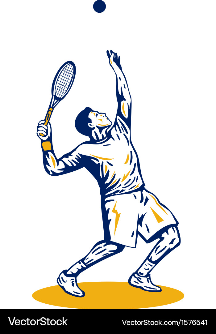 Tennis player serving Royalty Free Vector Image