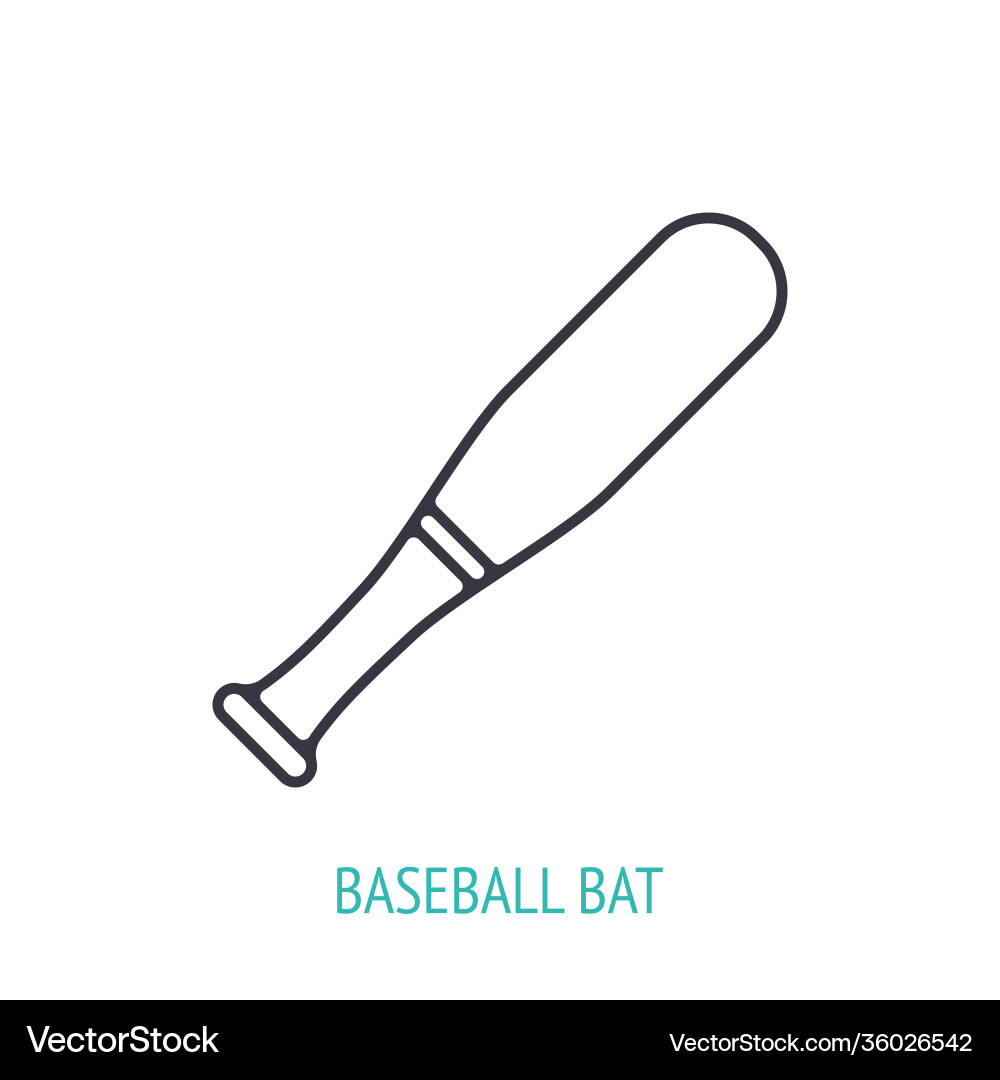 Aluminum baseball bat outline icon Royalty Free Vector Image