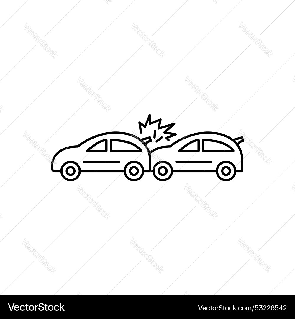 Car crash icon set vehicle collision aftermath Vector Image