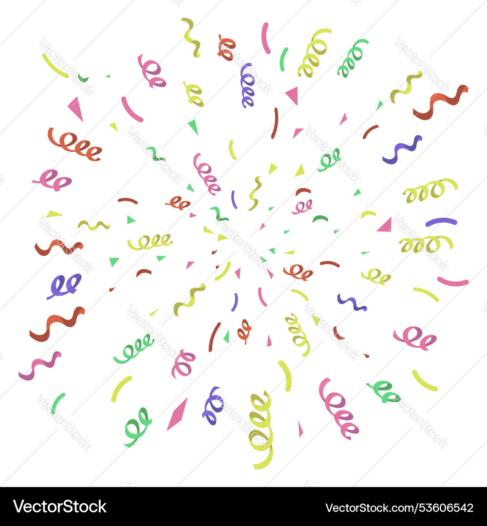 Confetti ribbons colorful explosion party festive Vector Image