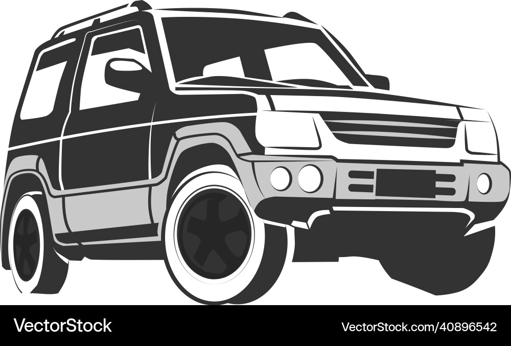 Crossover car logo big powerful vehicle symbol Vector Image