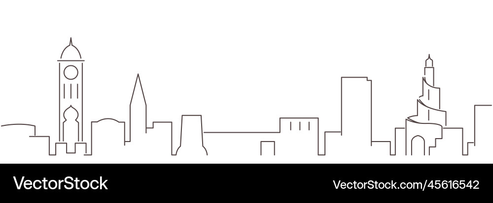 Doha dark line simple minimalist skyline Vector Image