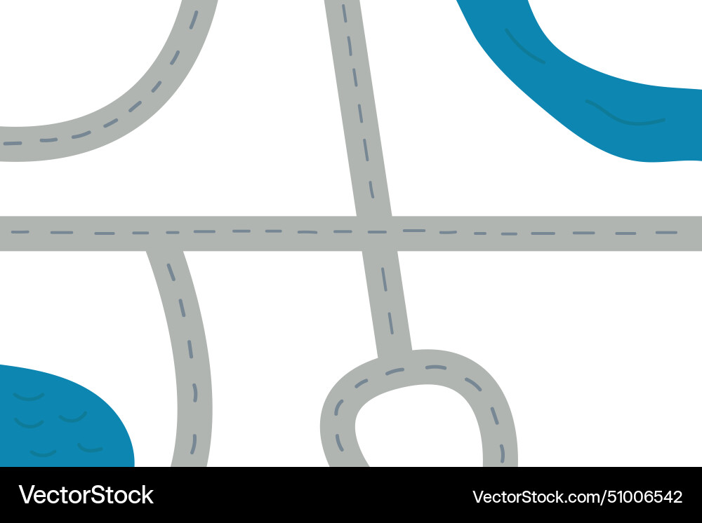 Empty map with roads and rivers Royalty Free Vector Image