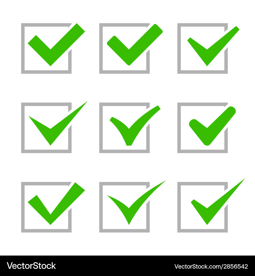 Green Check Marks Royalty Free Vector Image - VectorStock