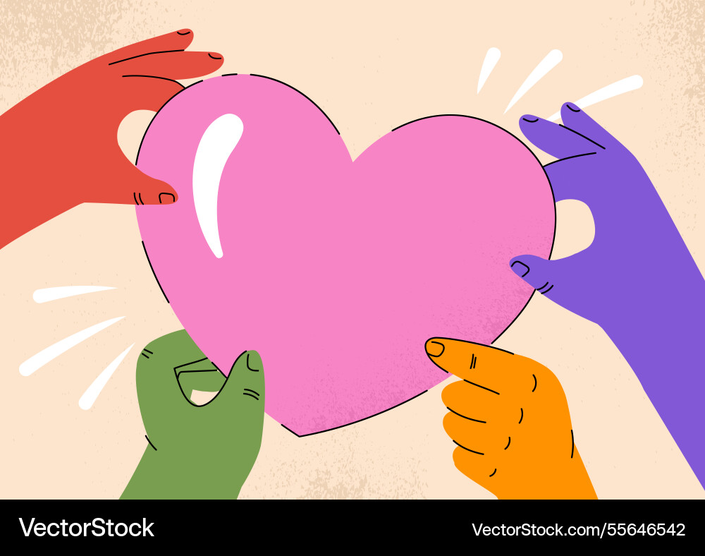 Hands Offering Heart - Aid & Support Vector Image