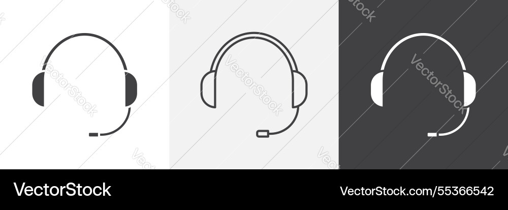 Headset icons collection graphic designs for ui Vector Image