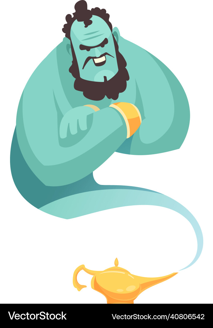 Jinn magical creature composition Royalty Free Vector Image