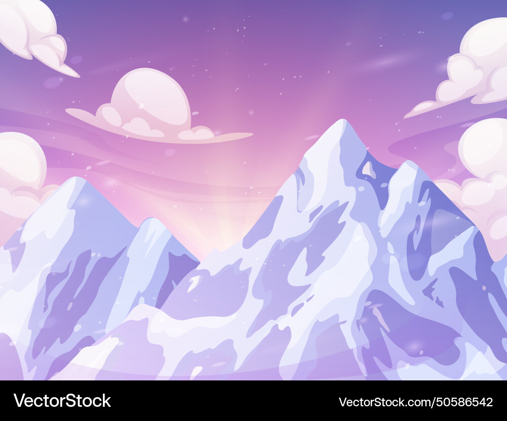 Mountain summit winter nature landscape rock Vector Image
