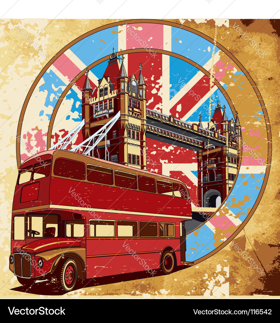 Vintage London Bus Royalty Free Vector Image - VectorStock