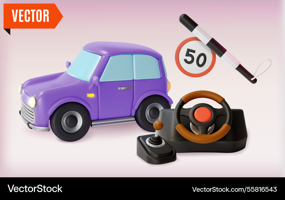 3d traffic rules concept floating police stick Vector Image