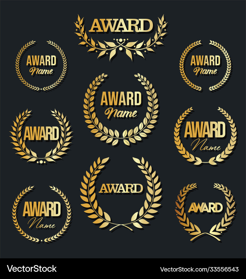 Collection award sign with laurel wreath Vector Image