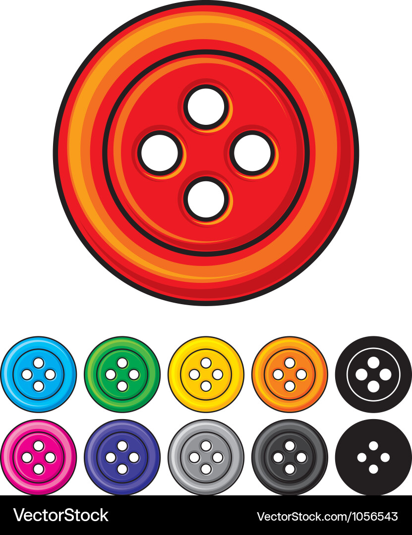 Colorful Sewing Buttons Collection Royalty Free Vector Image