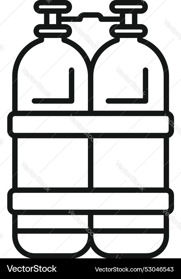 Double oxygen tank icon for diving and underwater Vector Image