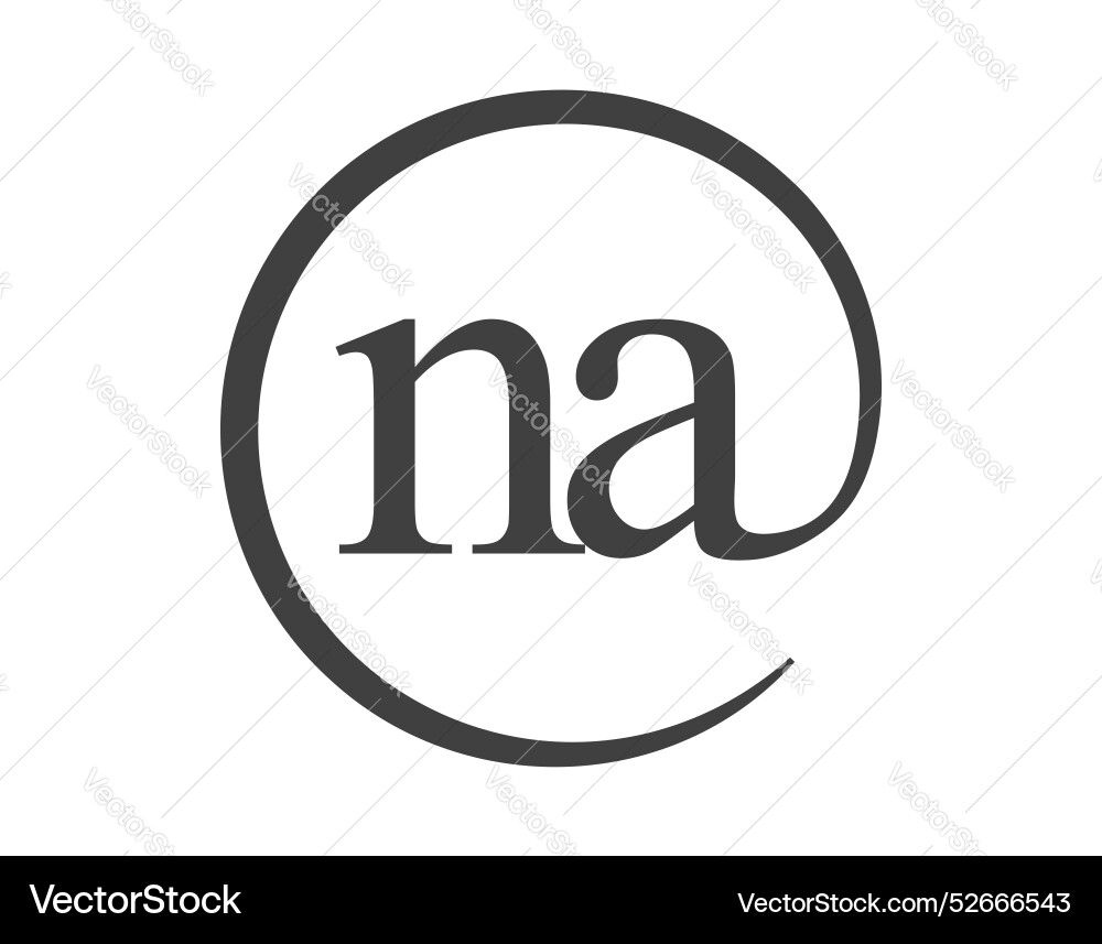 Na logo from two letter with circle shape email Vector Image