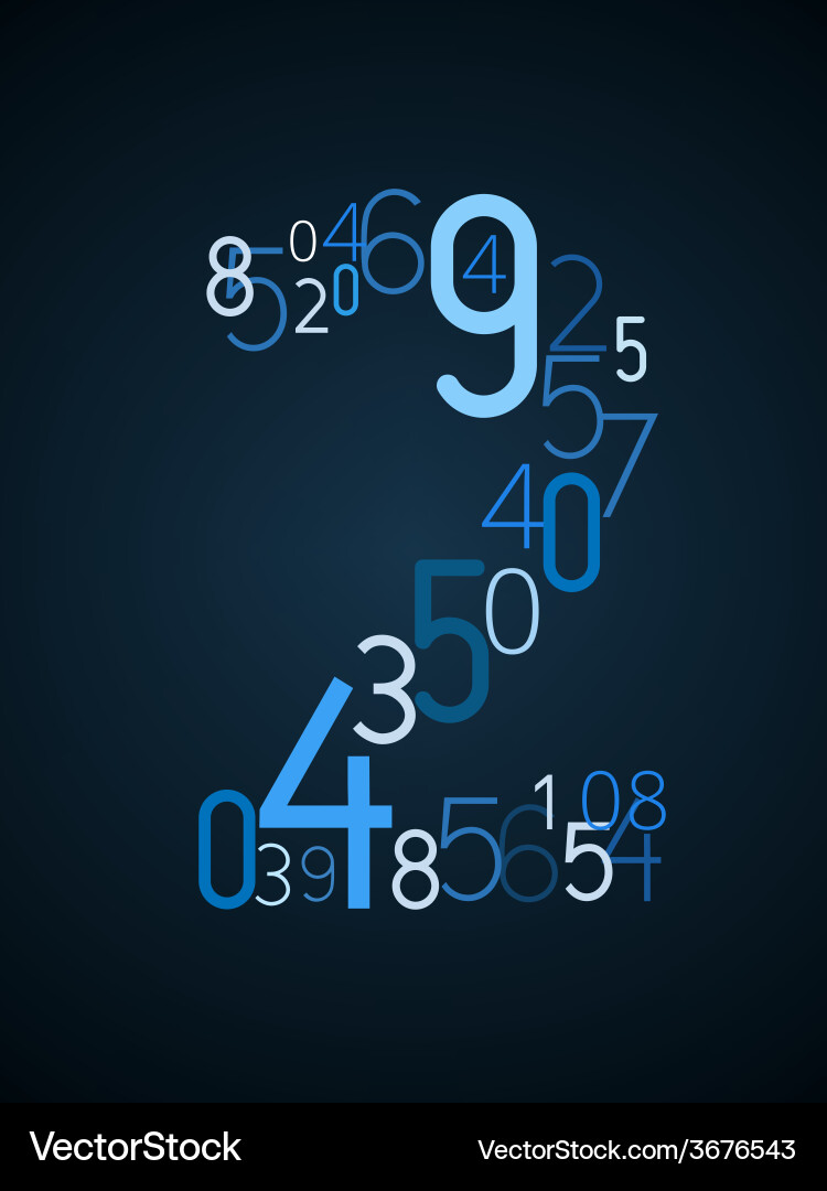 Number 2 font from numbers Royalty Free Vector Image