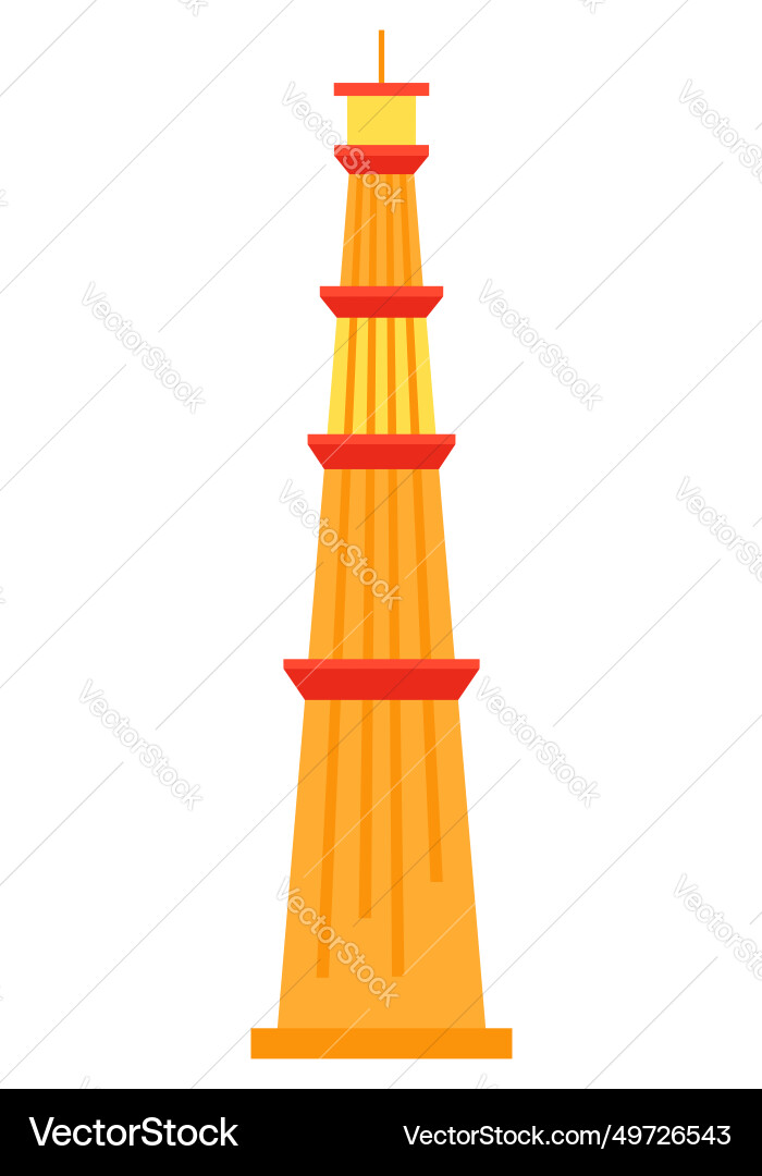 Qutub Minar Architecture Drawing