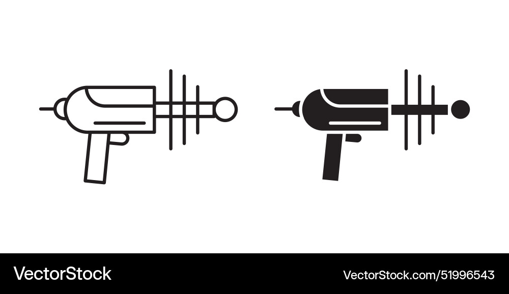 Space gun outline icon collection or set Vector Image