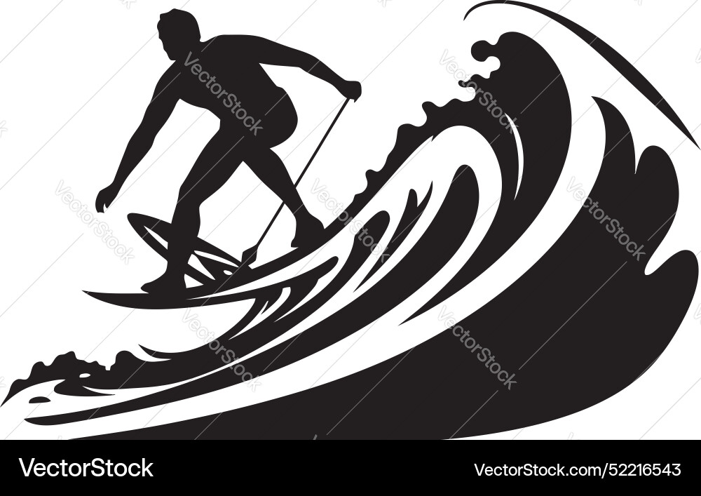 Wave riders adventure black surfing emblem oceans Vector Image