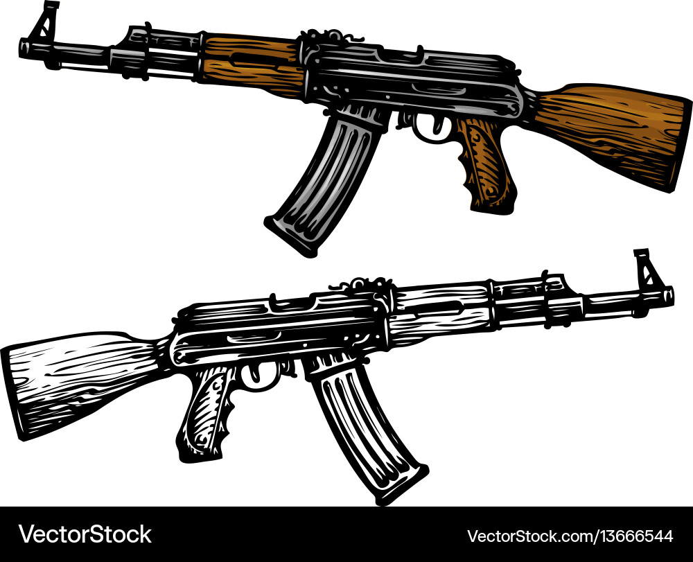 AK-47 Assault Rifle Royalty Free Vector Image - VectorStock