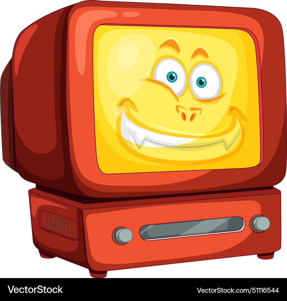 Animated happy tv with a big friendly smile Vector Image