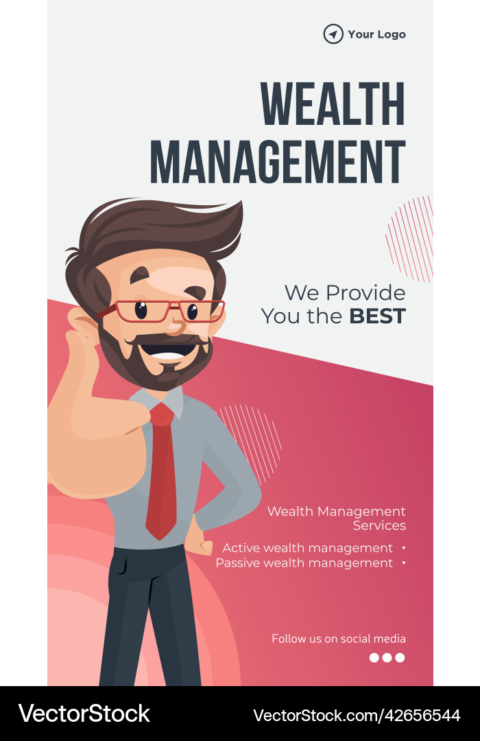 Best wealth management portrait template design Vector Image