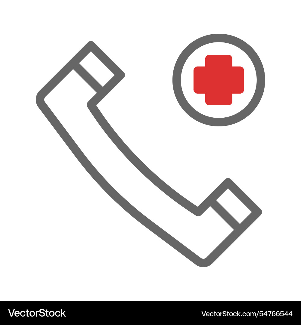 Notrufsymbol mit rotem Kreuzkonzept Lizenzfreier Vektor