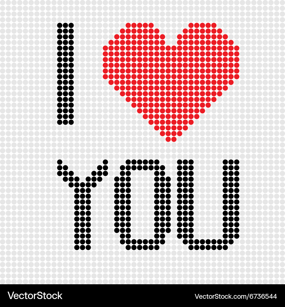 I love you dots Royalty Free Vector Image - VectorStock