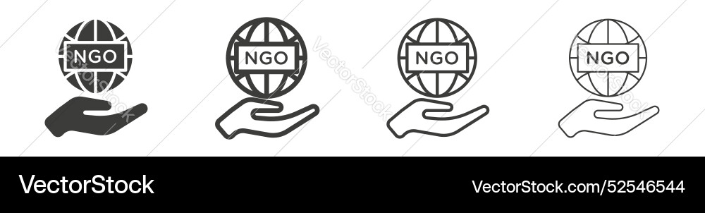 Ngo icon set on white background Royalty Free Vector Image