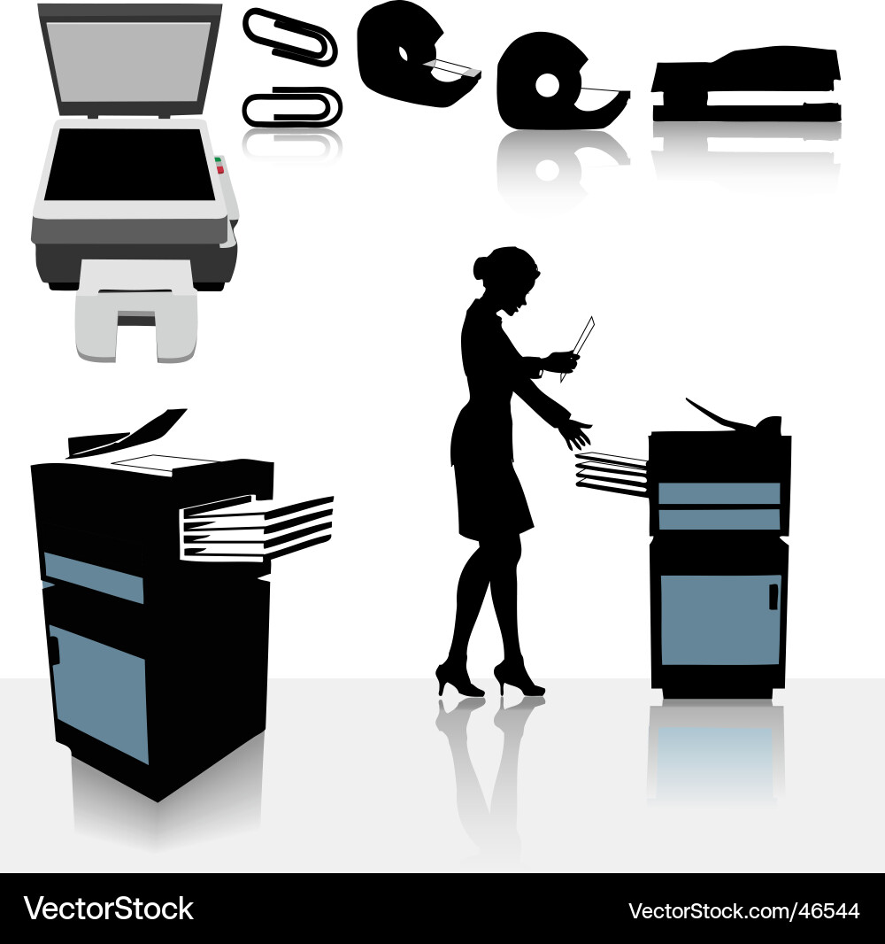 Office photocopiers Royalty Free Vector Image - VectorStock