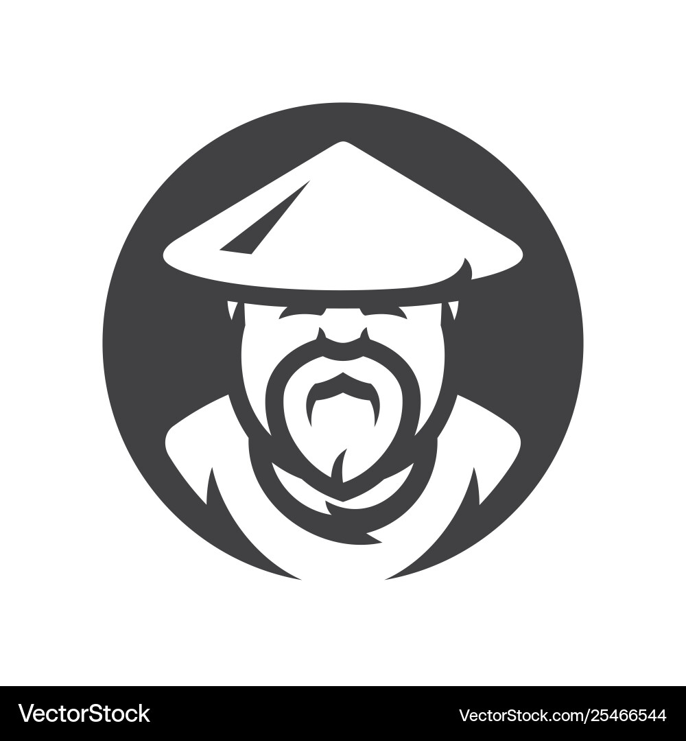 Shaolin monk silhouette sign Royalty Free Vector Image