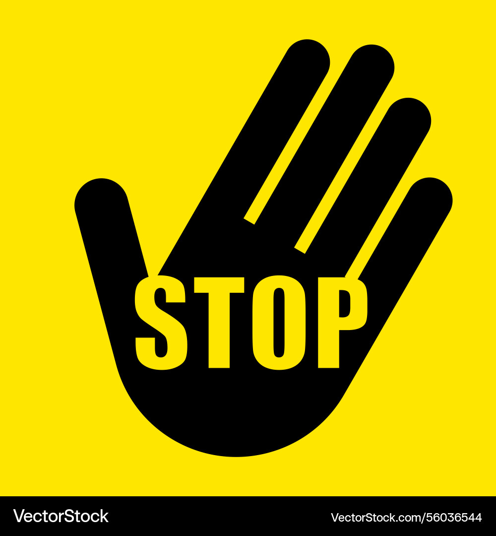 Stoppschild mit Hand kein Eintrag rotes Etikett Vektorbild