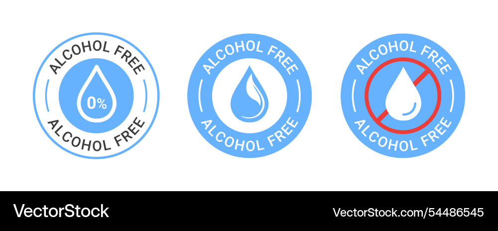 Alcohol free icon badge Royalty Free Vector Image