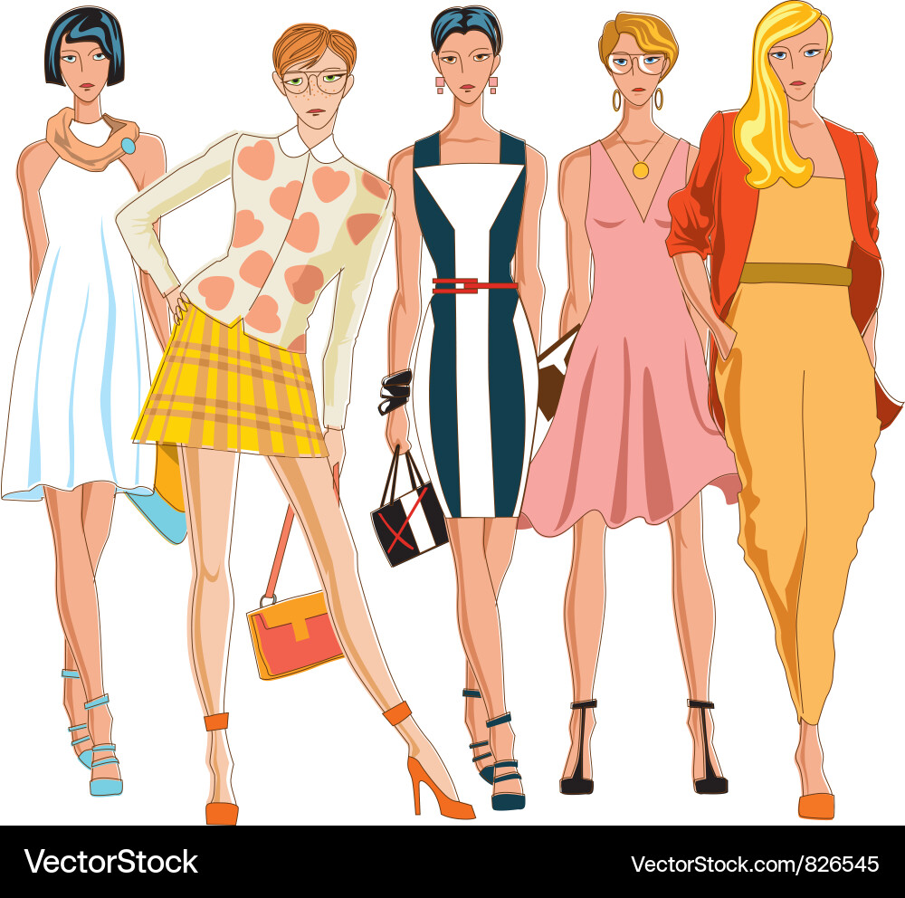 Beautiful girls Royalty Free Vector Image - VectorStock