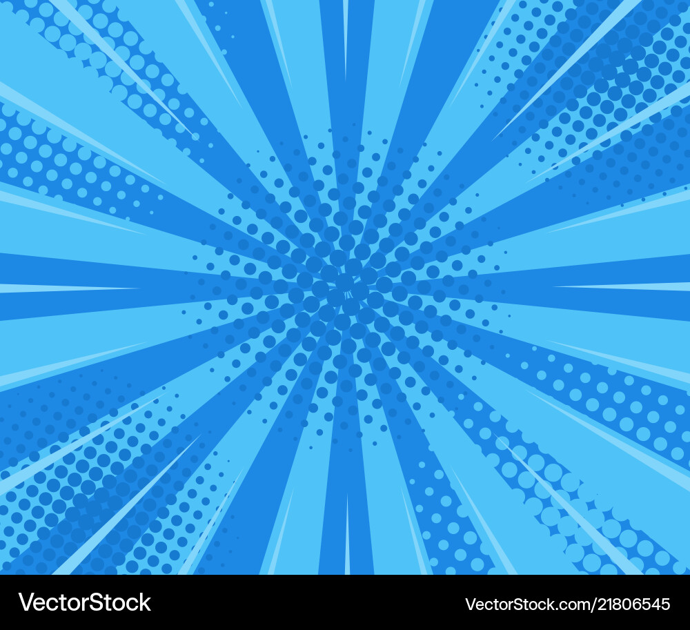 Blue retro vintage style background with rays Vector Image