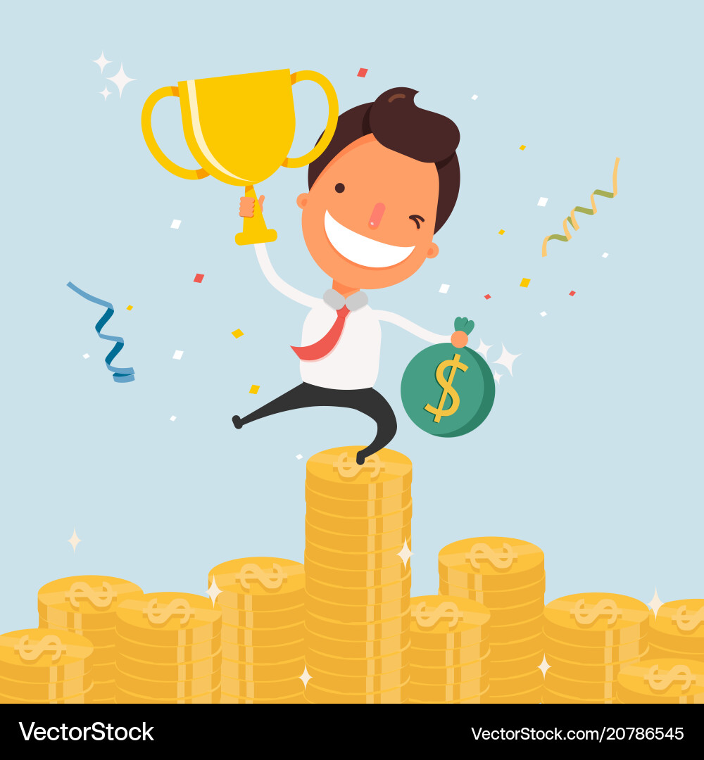 Business Success Cartoon Character Royalty Free Vector Image